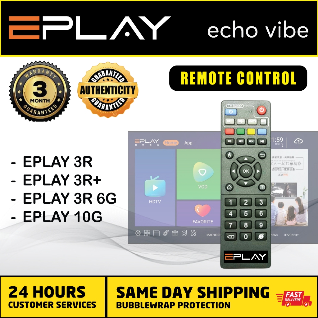 EPLAY REMOTE CONTROL FOR EPLAY 3R 3R+ 3R 6G 10G - 3 MONTHS WARRANTY ...
