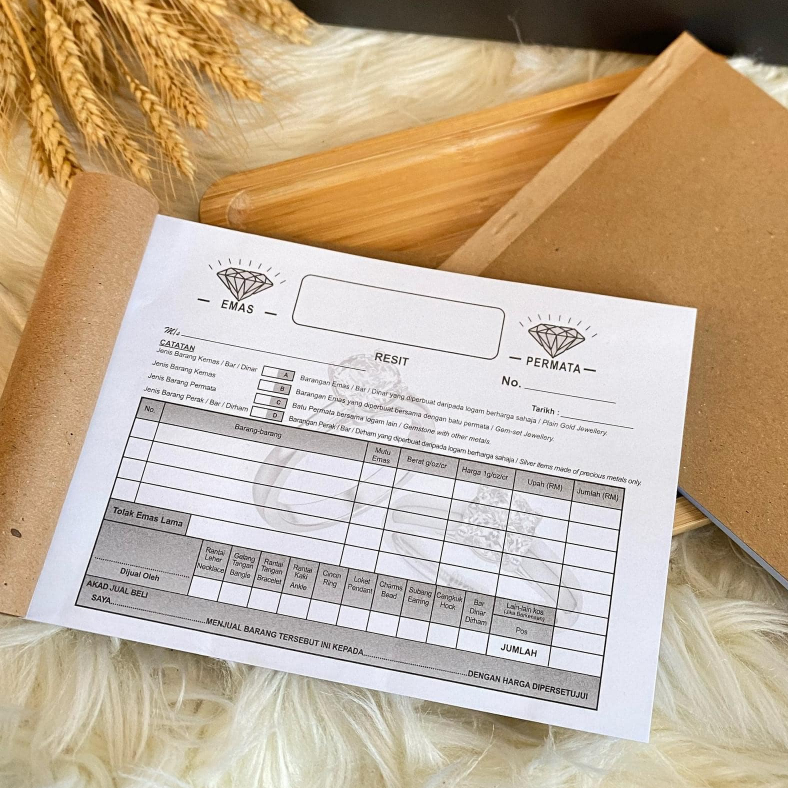 💥[BEST SELLING]💥 Buku Resit Emas Berwarna Buku Bil, Jewelry Receipt ...