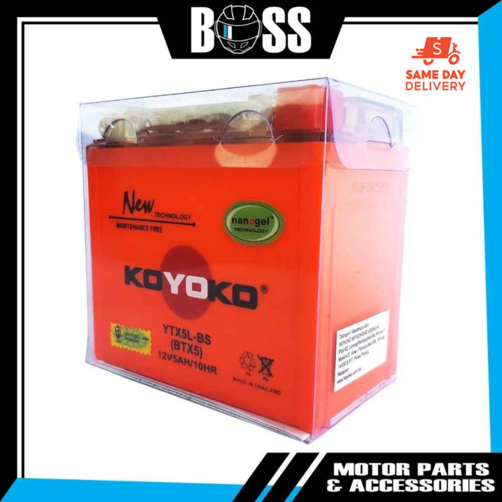 [KOYOKO] YTX5L-BS NANOGEL Motorcycle Battery Bateri Motor SUZUKI V100 ...