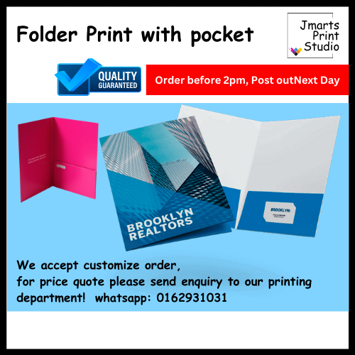(24 hours ship out) Folder Printing with Pocket / Customize pocket file ...