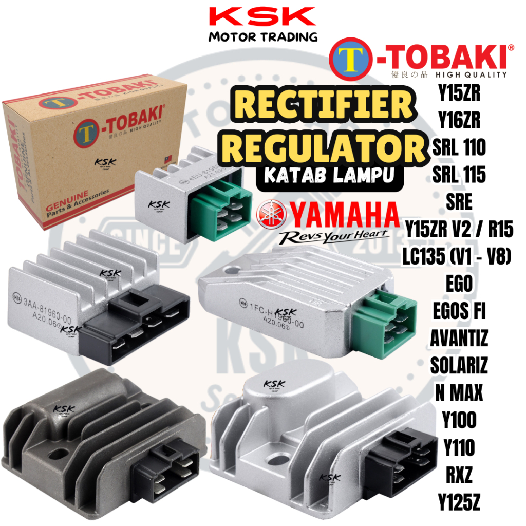 【RAYA SALE】TOBAKI RECTIFIER & REGULATOR KATAB LAMPU YAMAHA LC135 Y15 Y16 Y125 Y100 Y110 SRL110 ...