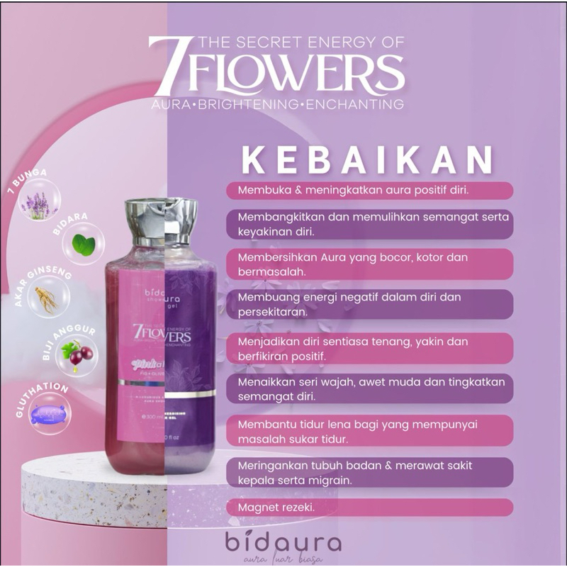Bidaura Shower Gel 💐 Mandian Aura 7 Bunga & Daun Bidara | Shopee Malaysia