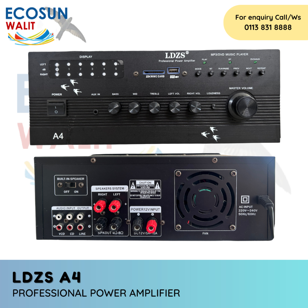 LDZS A4 AMPLIFIER FOR SWIFTLET FARMING / RUMAH BURUNG WALET WALIT (Professional Power Amplifier ...