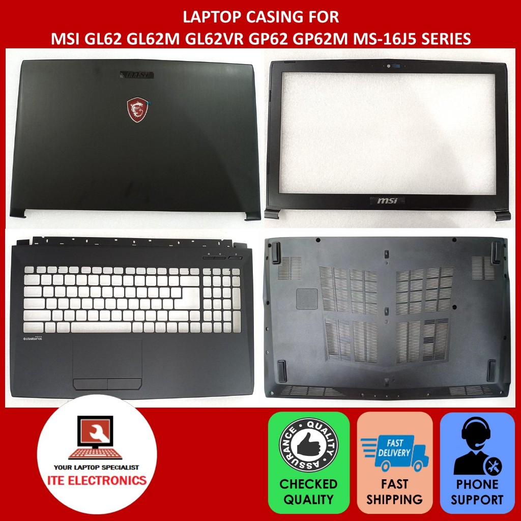 ORIGINAL MSI GE62 GL62 GP62 GP62M GF62 GV62 7RC 7RD MS-16J5 MS-16J9 LCD FRONT CASE A/ BEZEL B ...