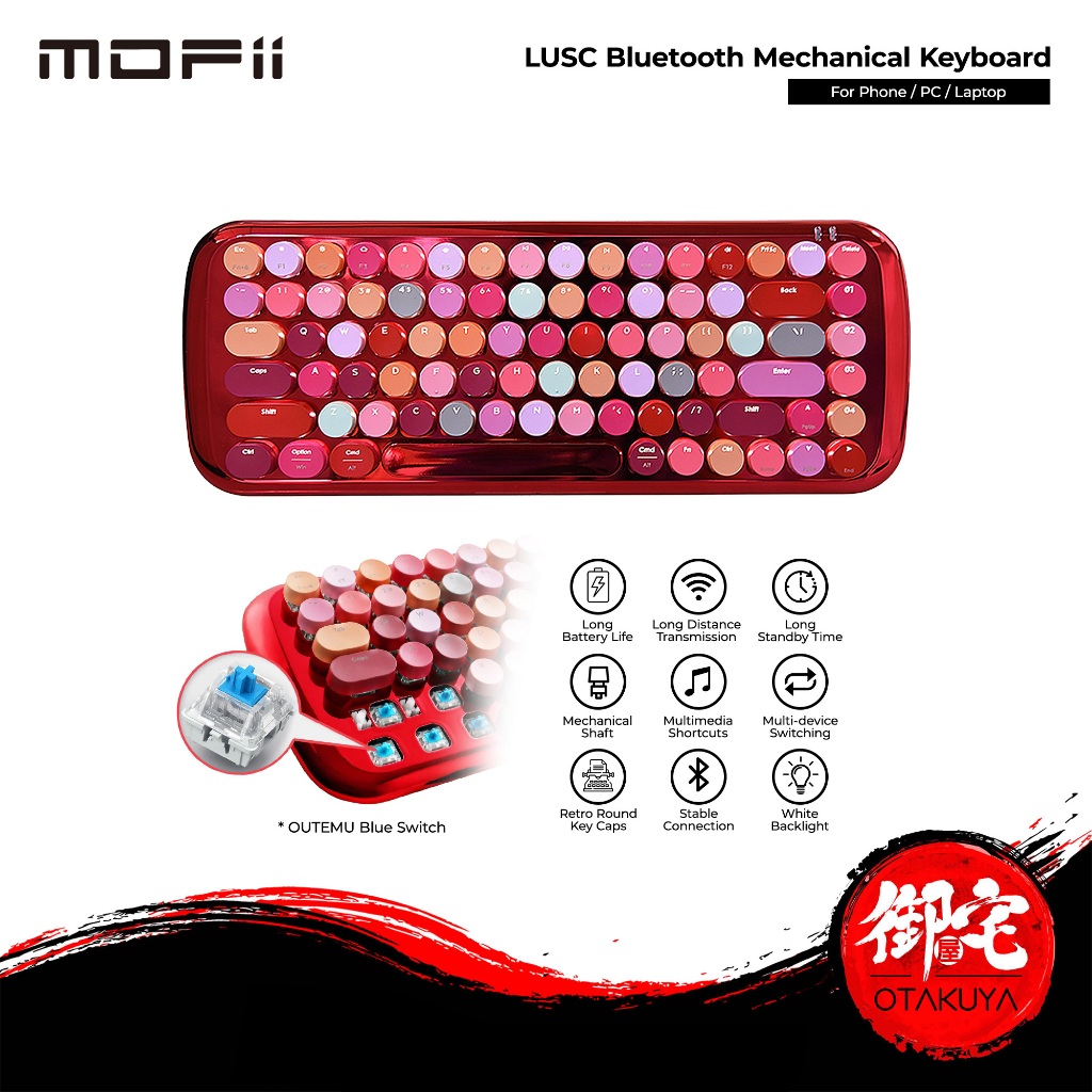 MOFII LUSC Bluetooth Wireless Gaming Keyboard Lipstick Red | Shopee ...