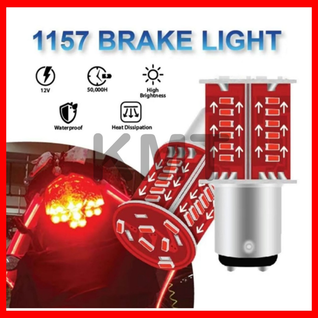 KMT Universal Motorcycle Tail Light Flash 1157 LED Strobe Signal ...