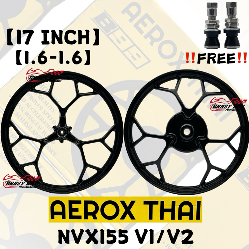 AEROX THAI 100% ORIGINAL CNC SPORT RIM 17 INCH 1.6/1.6-17 NVX V1 V2 ...