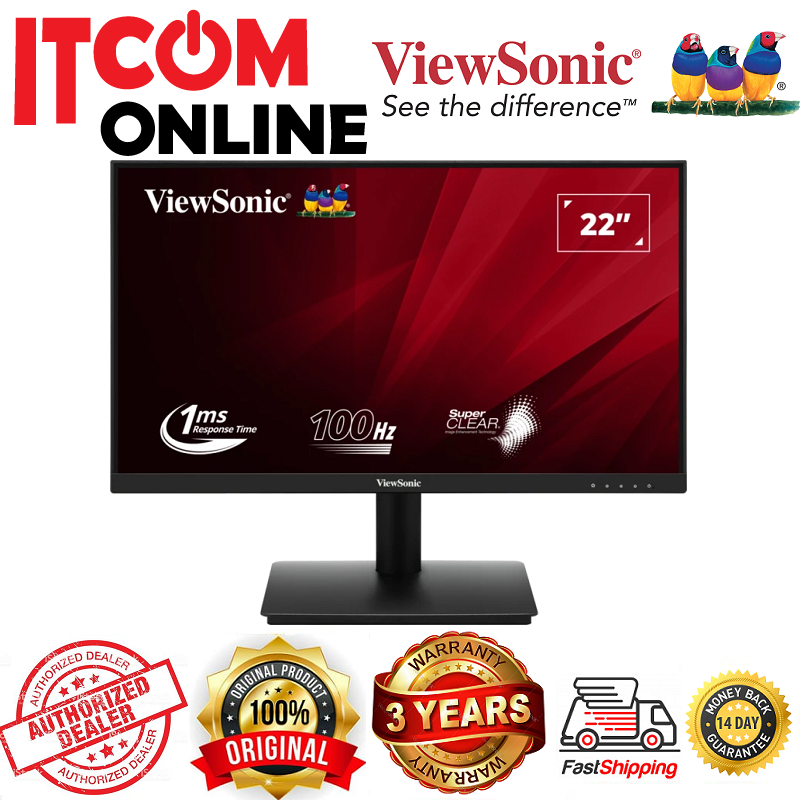 VIEWSONIC 22'' LED MONITOR (VA220-H) VA/FHD/1MS/VGA/HDMI/VESA/100HZ ...