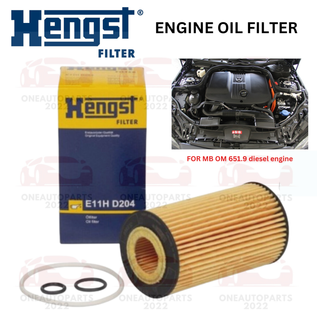 HENGST GERMANY ENGINE OIL FILTER MERCEDES BENZ E300 BLUETEC HYBRID 2.1 ...