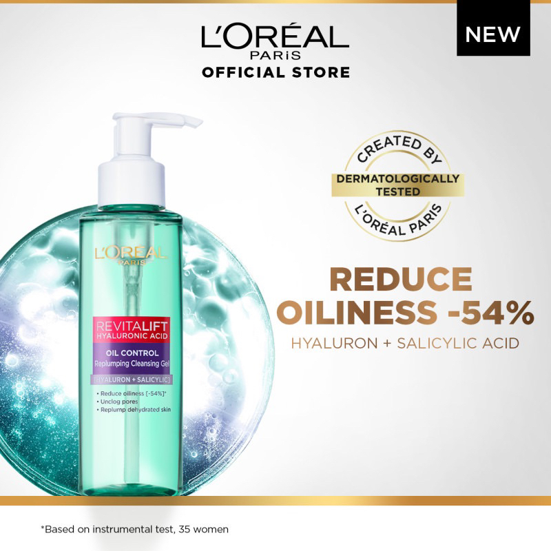 L’Oréal Paris Revitalift Hyaluronic Acid Oil Control Deep Cleansing Gel Hyaluronic + Salicylic ...