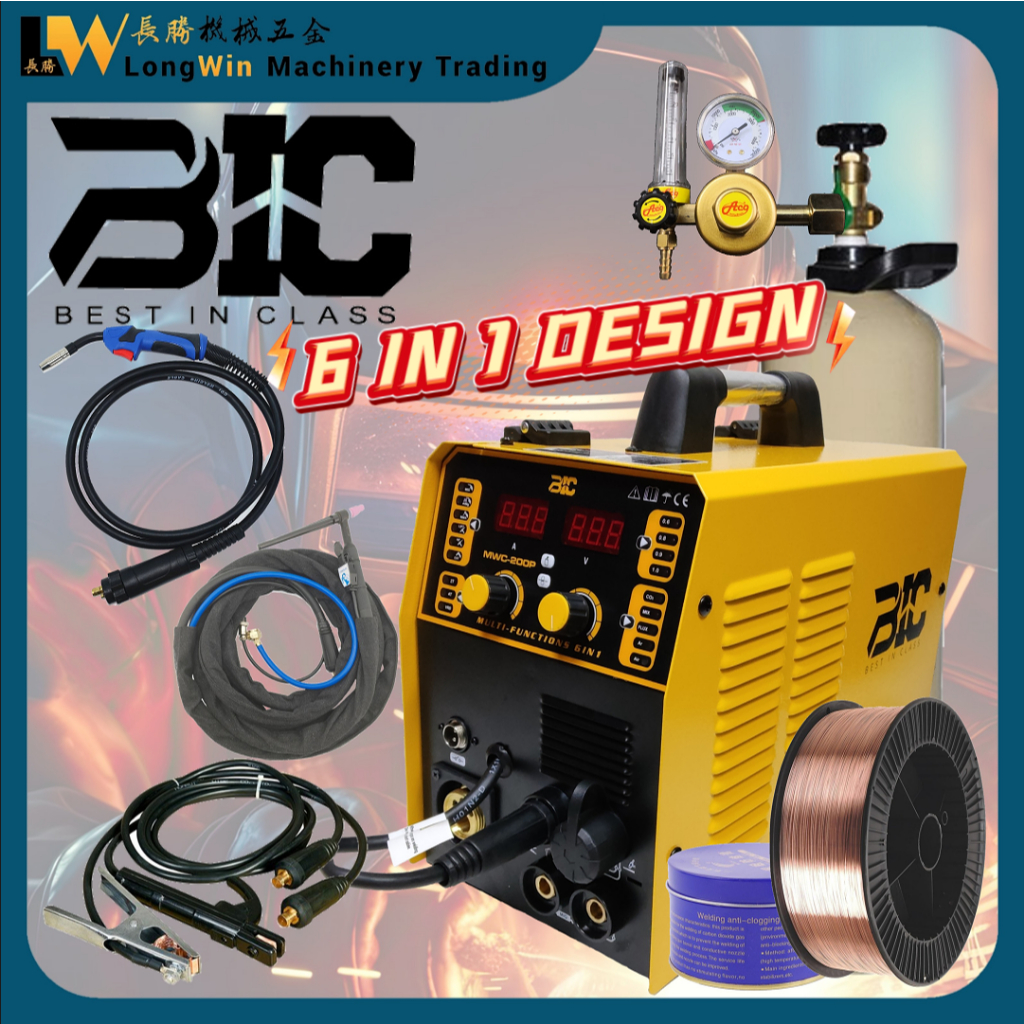 BIC MWC-200P 6 in 1 Multi Function Design IGBT Inverter MIG Welding ...