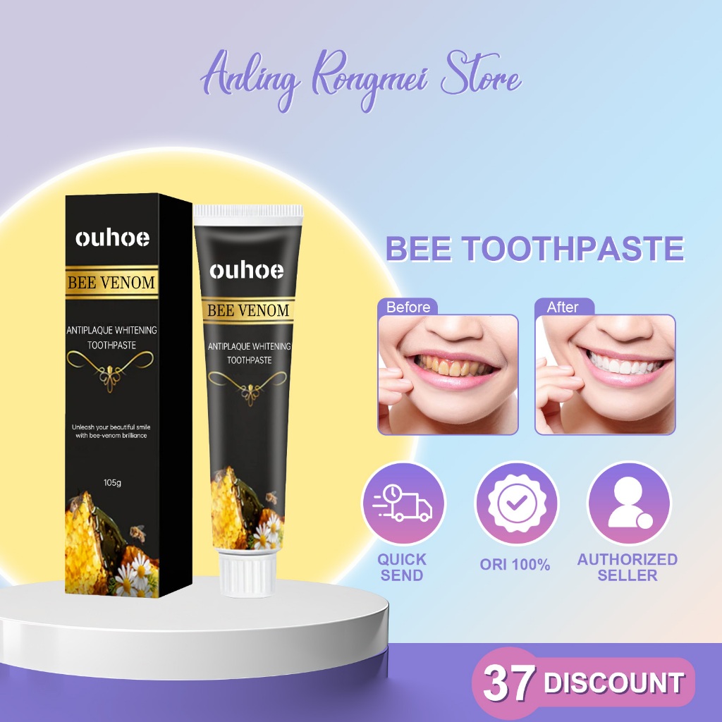 OUHOE Bee Toothpaste 105g Bee Venom Antiplaque Whitening Toothpaste ...