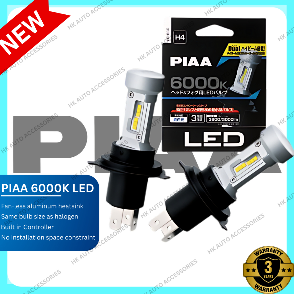 🌟🌟 New Arrived 🌟🌟 Original PIAA LED/LEH | H4/H8/H9/H11/H16HB3/HB4/HIR1/HIR2 | 6000K | 12v 18W ...