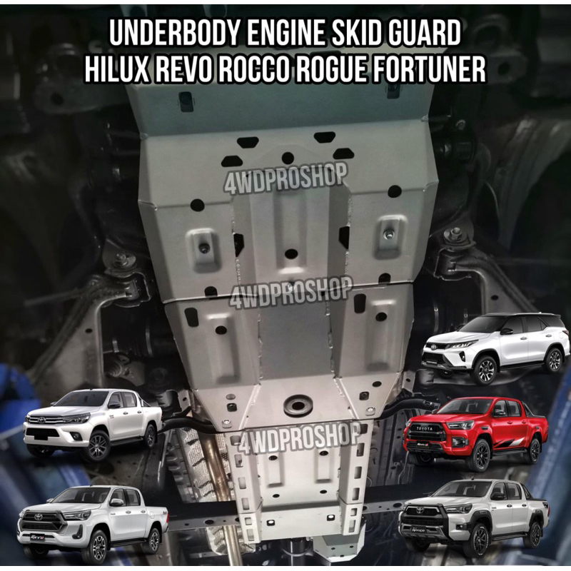 4pcs 4x4 UNDERBODY ENGINE GUARD SKID PLATE HILUX REVO ROCCO ROGUE GR SPORT SINGLE CABIN UNDER ...
