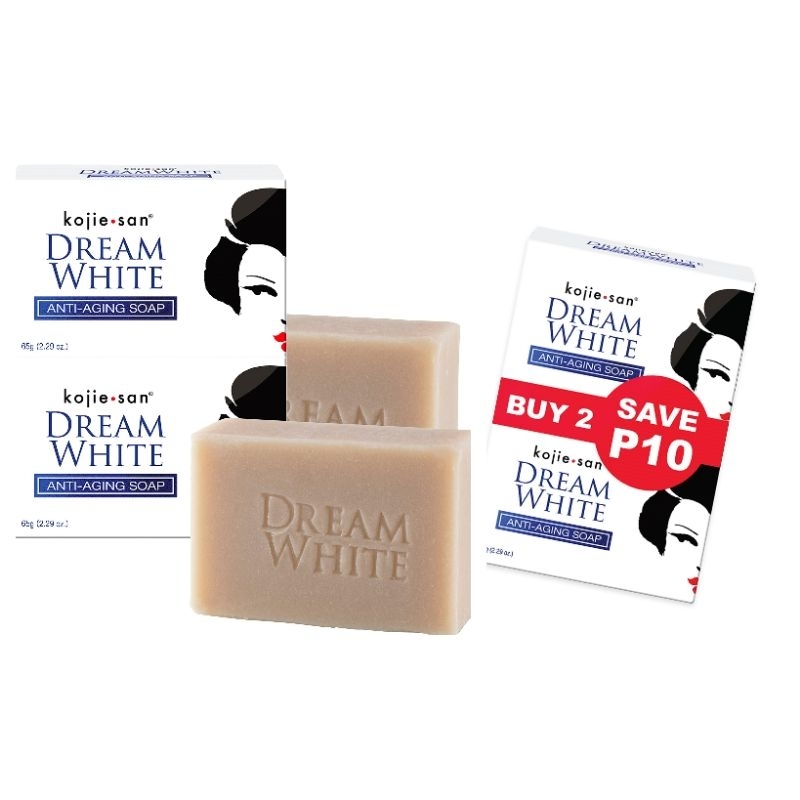 Kojie san DREAM WHITE Soap 2 x 65g ( Anti - Aging / Sabun Anti ...