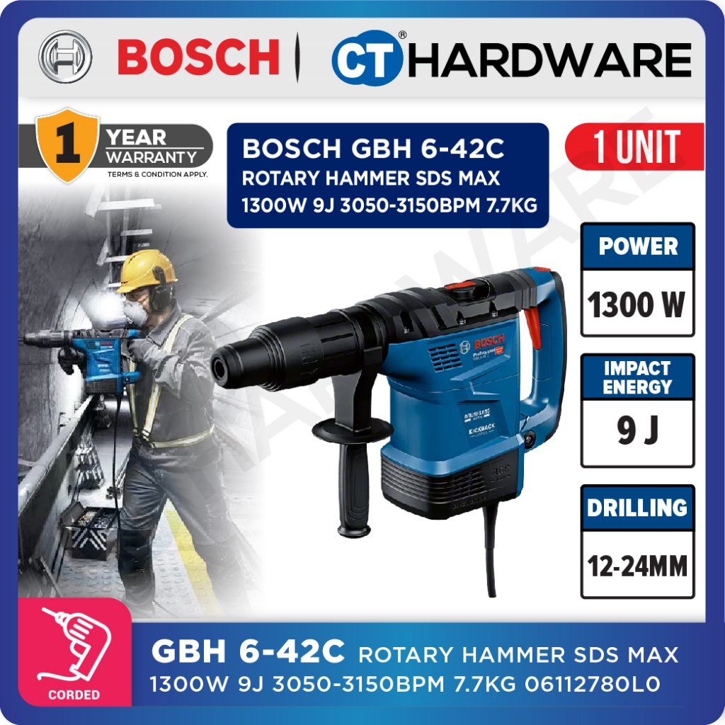 Bosch GBH642C Rotary Hammer Drill SDS MAX | Heavy-Duty Hammer drill, breakthrough concrete ...