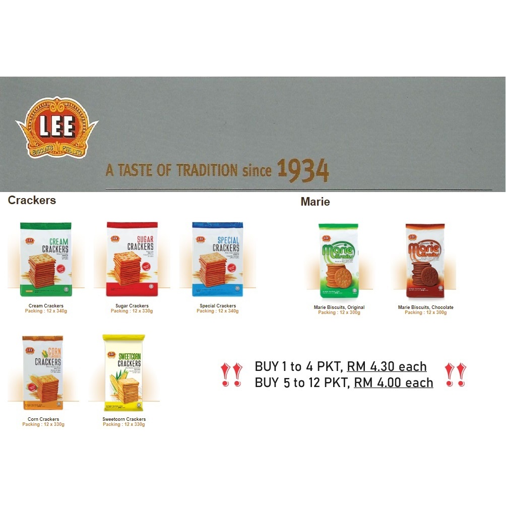 LEE CRACKER BISCUITS 330G or 340G / LEE MARIE BISCUITS 300G | Shopee ...