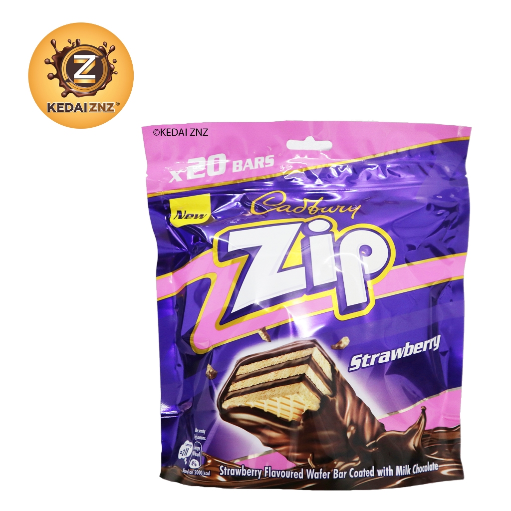 Chocolate Cadbury Zip Strawberry Wafer Milk Chocolate Bag (20 BARS ...