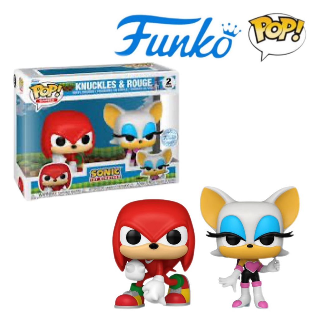 Original Funko Pop Knuckles & Rouge 2 Pack Games Sonic The Hedgehog ...