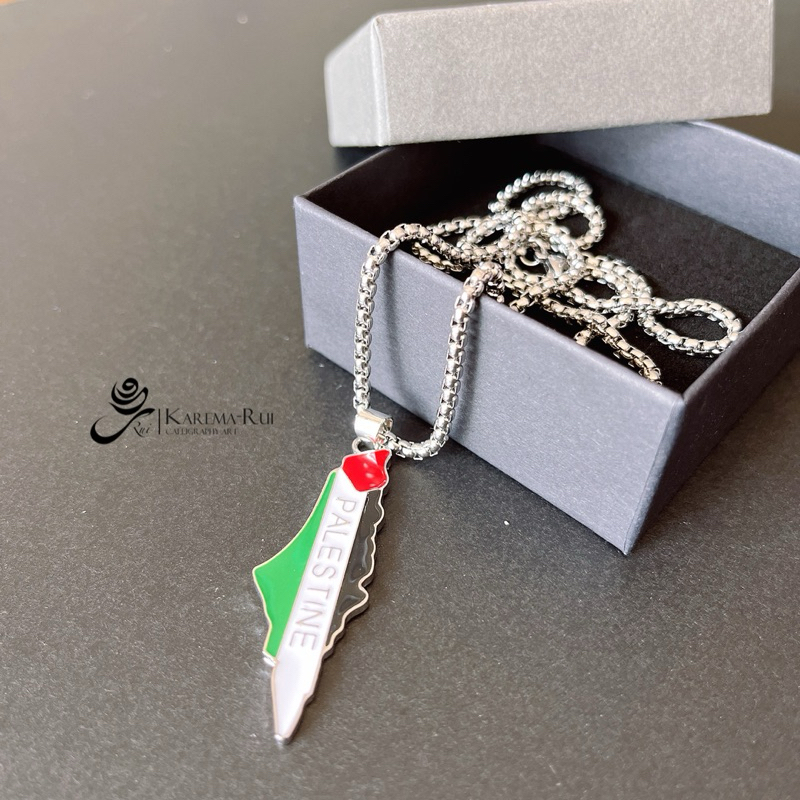 Palestine Map Necklace Stainless Steel Pendant Necklace Free Palestine ...