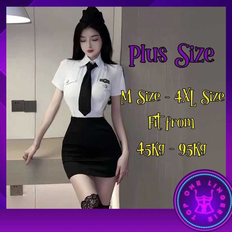 Q386 Baju Cosplay Polis Seksi Size Besar Plus Size Cosplay Sexy Police uniform Set 大码性感诱惑警察套装 ...