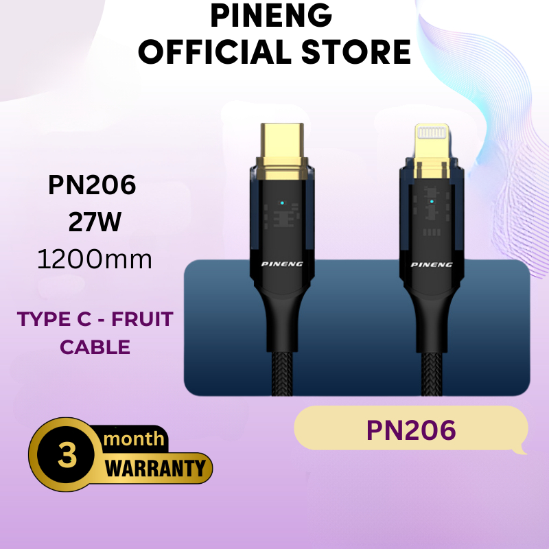 PINENG C to FRUIT Cable 27w PD Fast Charge PN206 Type C 5A Power ...
