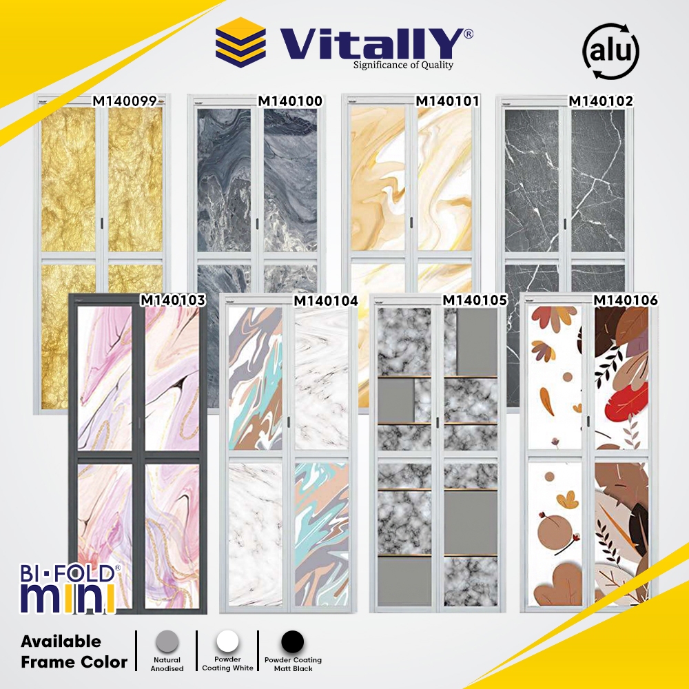 Bi-fold Aluminum Folding Toilet Door Pintu Lipat Tandas Pintu Bilik Air ...