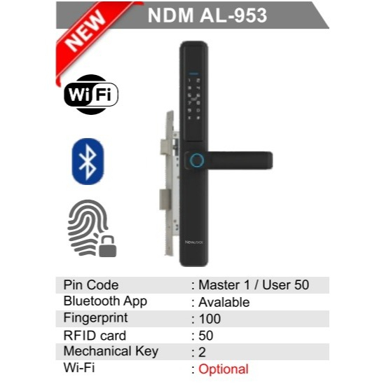 Novalock NDM AL-953 Smart Door Lock (Installed on Mesh / Aluminum Door ...