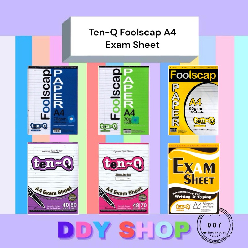 TEN-Q Foolscap A4 Size Paper Exam Sheet | Shopee Malaysia