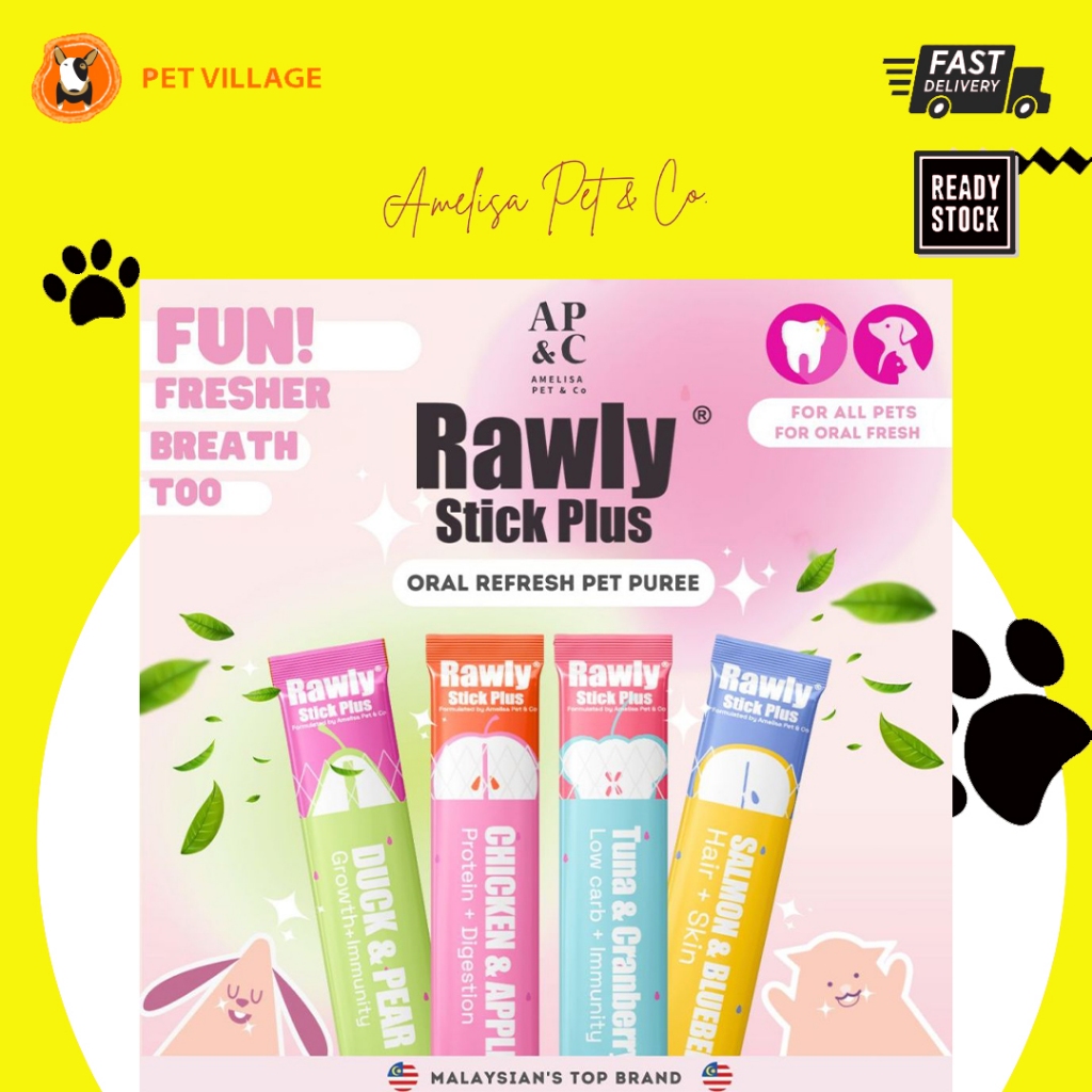 AMELISA PET & CO. Rawly Stick Plus Oral Refresh Pet Puree For Cats ...