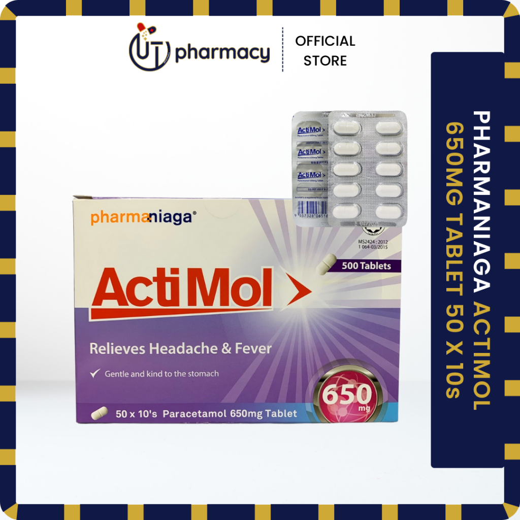 [BOX] PHARMANIAGA ACTIMOL 650MG TABLET 50 X 10s (500 TABLETS) | Shopee ...