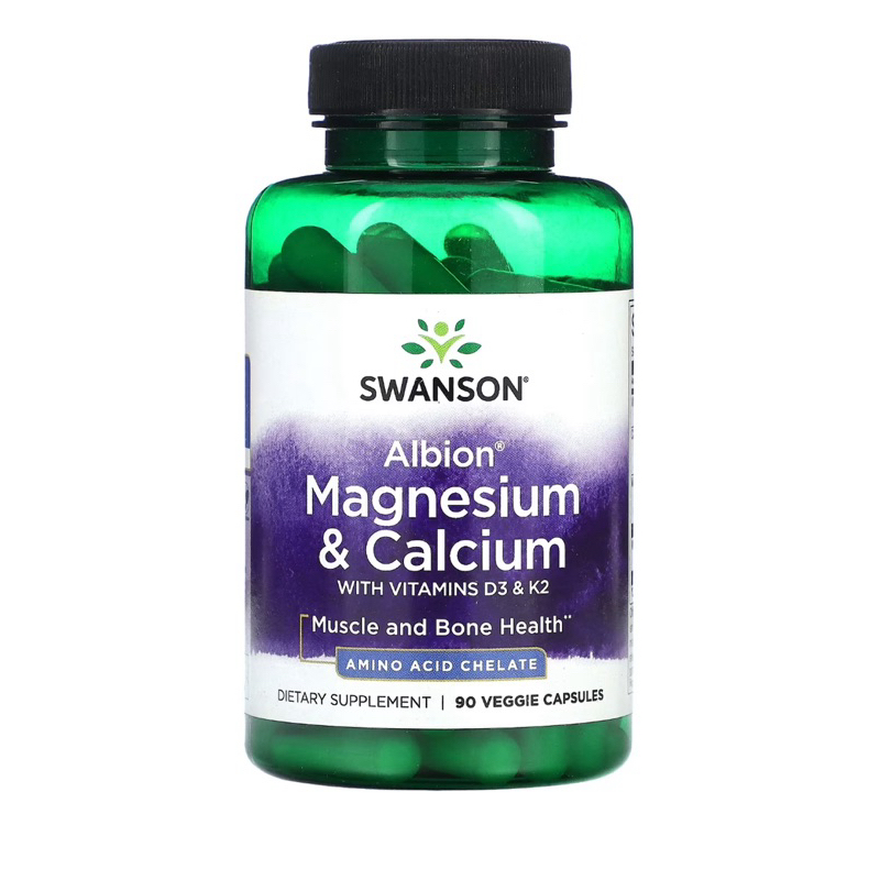 Albion Magnesium & Calcium with Vit D3 & K2, Veggie Capsules | Shopee ...