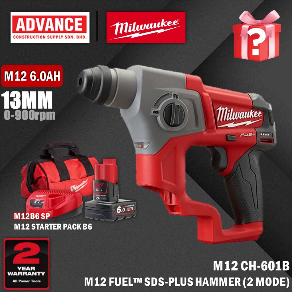 MILWAUKEE M12 CH | CH-601B M12 FUEL™ SDS-Plus Hammer (2 Mode) ( Free Mystery Gift ) | Shopee ...