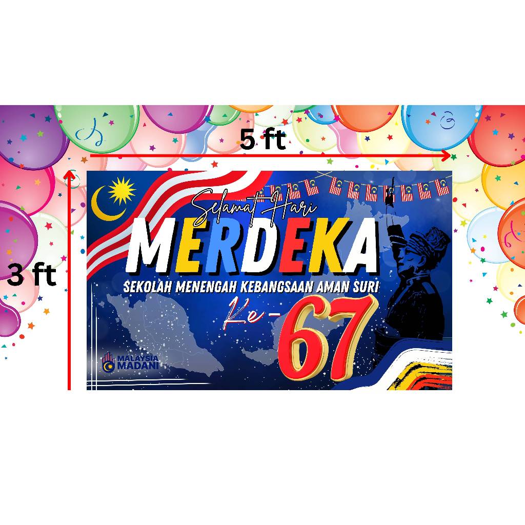 MERDEKA Banner 3ft x 5ft Free 4 Lubang | Shopee Malaysia