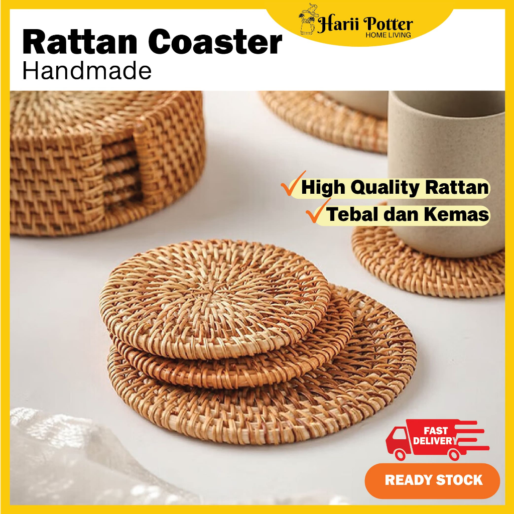 Rattan Coaster Round Placemat Rattan Mat Alas Pinggan Cawan Pelapik ...