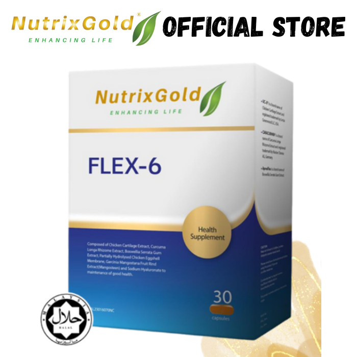 NUTRIXGOLD Flex-6 Capsules 30's | Complete Joint Pain Relief | Melegakan Sakit Sendi | | Shopee ...