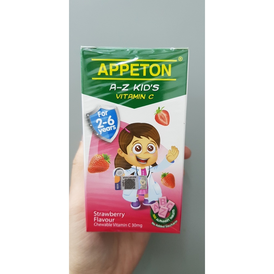 APPETON A-Z VIT C 30MG TAB STRAWBERRY 100'S (FOR 2-6 YEARS) | Shopee ...