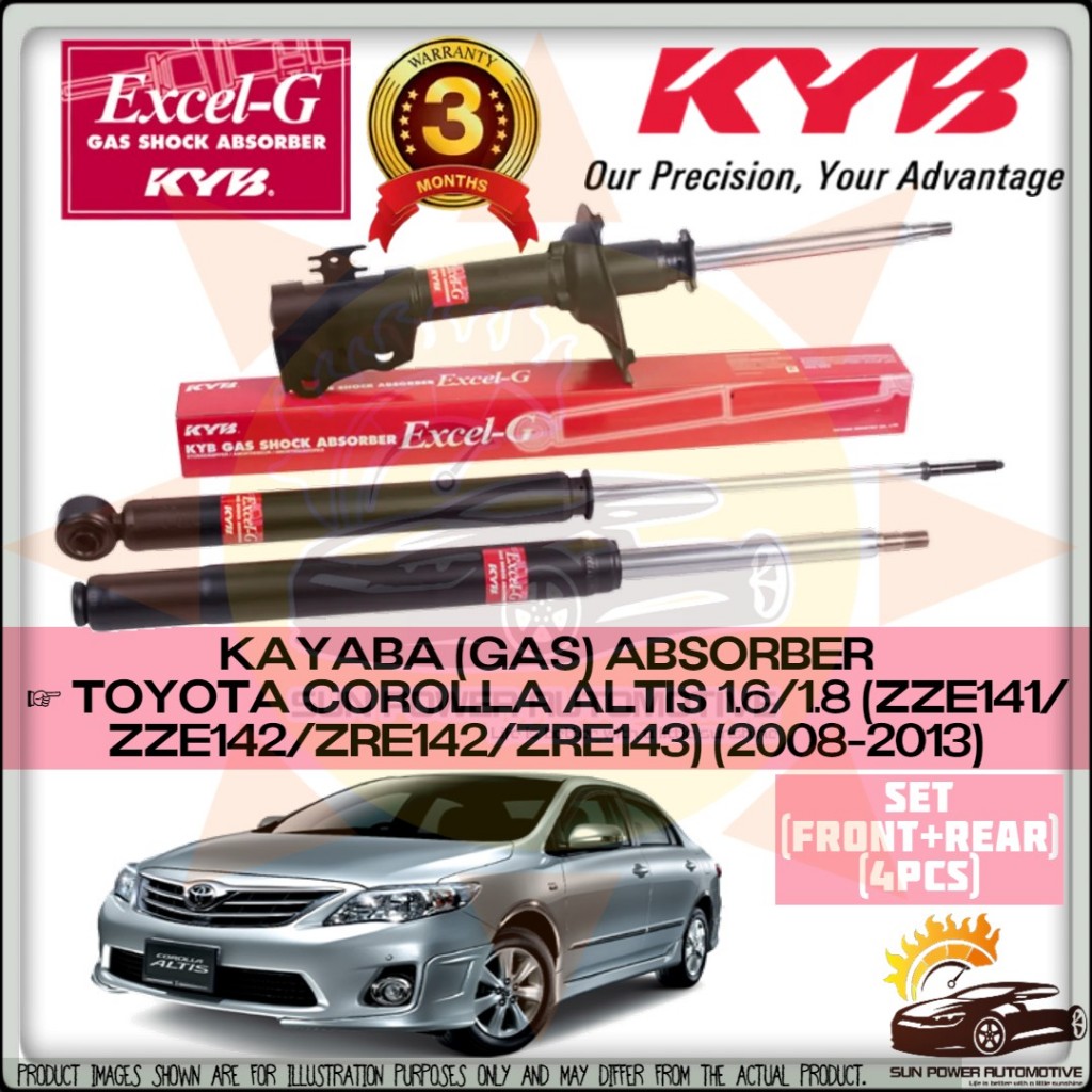 KAYABA KYB EXCEL G Toyota Corolla Altis ZZE141 ZZE142 ZRE142 ZRE143 Gas Absorber ( FRONT REAR ...