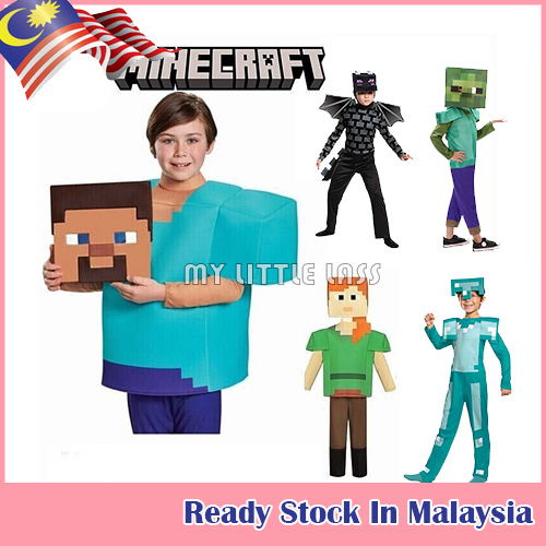 MYLITTLELASS Minecraft Kids Costume Steve Creeper Cosplay Halloween ...
