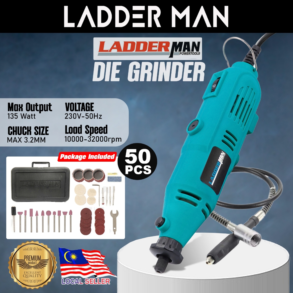 Ladderman 135W 50Pcs Electric Mini Drill Grinder Set Mini Die Grinder ...