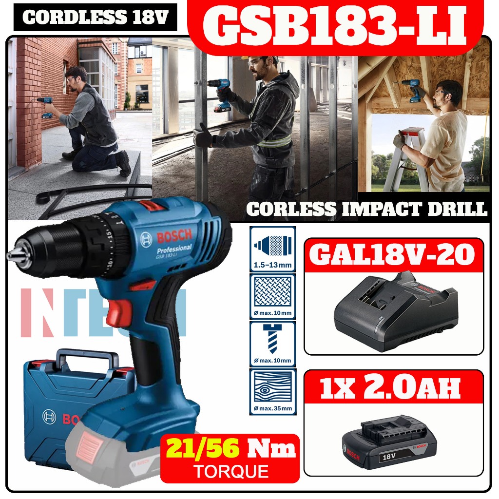 BOSCH GSB185-LI / GSB185LI OR GSB183-LI BRUSHLESS MOTOR 18V CORDLESS ...