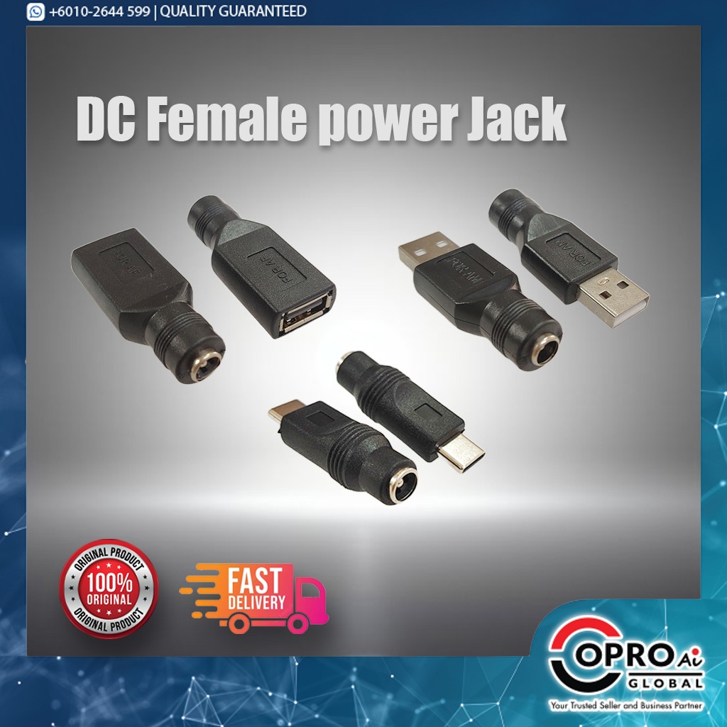 DC Female power Jack 5.5*2.1mm To USB 3.0 mirco type c type A Plug male ...