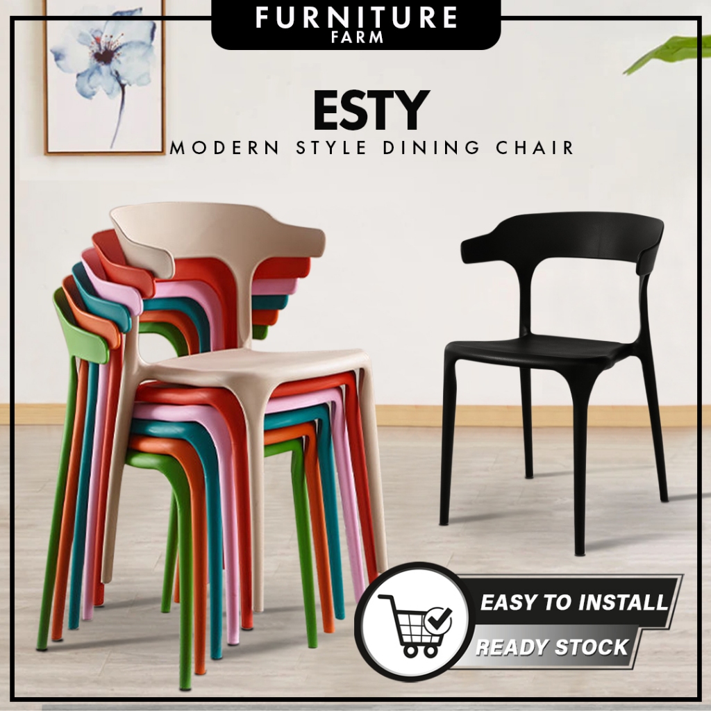 F&F : ESTY Dining Chair /Plastic Chair / Kerusi Makan / kerusi plastik ...
