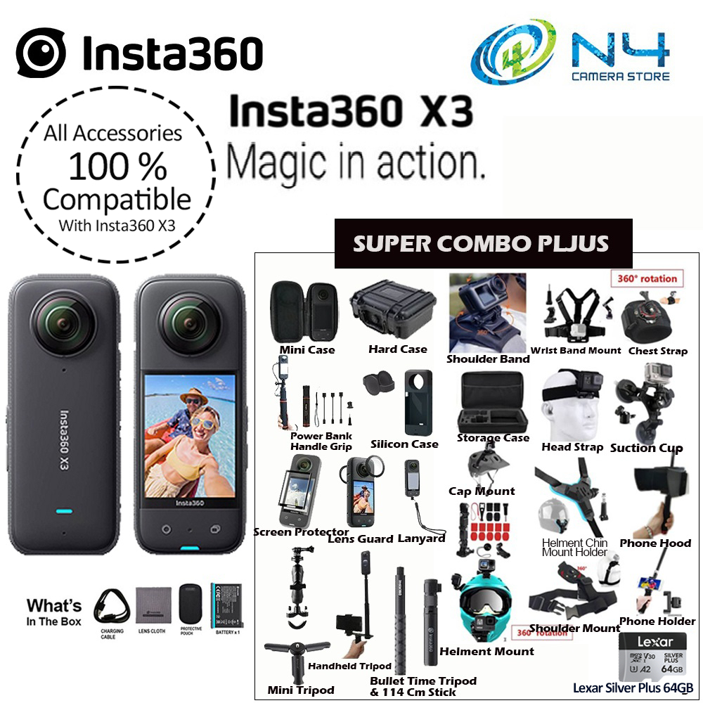 Insta360 X3 / Insta360 One X3 / Insta360 OneX3 5.7K Video 72MP Photo ...