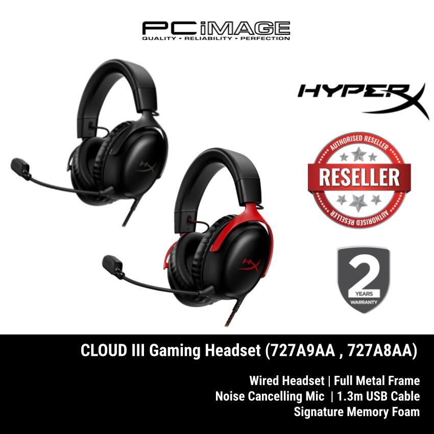 HyperX Cloud III - Gaming Headset (Black ) / (Black/Red)- 727A9AA / 727A8AA | Shopee Malaysia