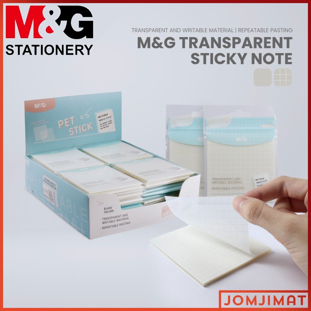 M&G Transparent Sticky Notes Waterproof 50 Sheets YD-987 Clear ...