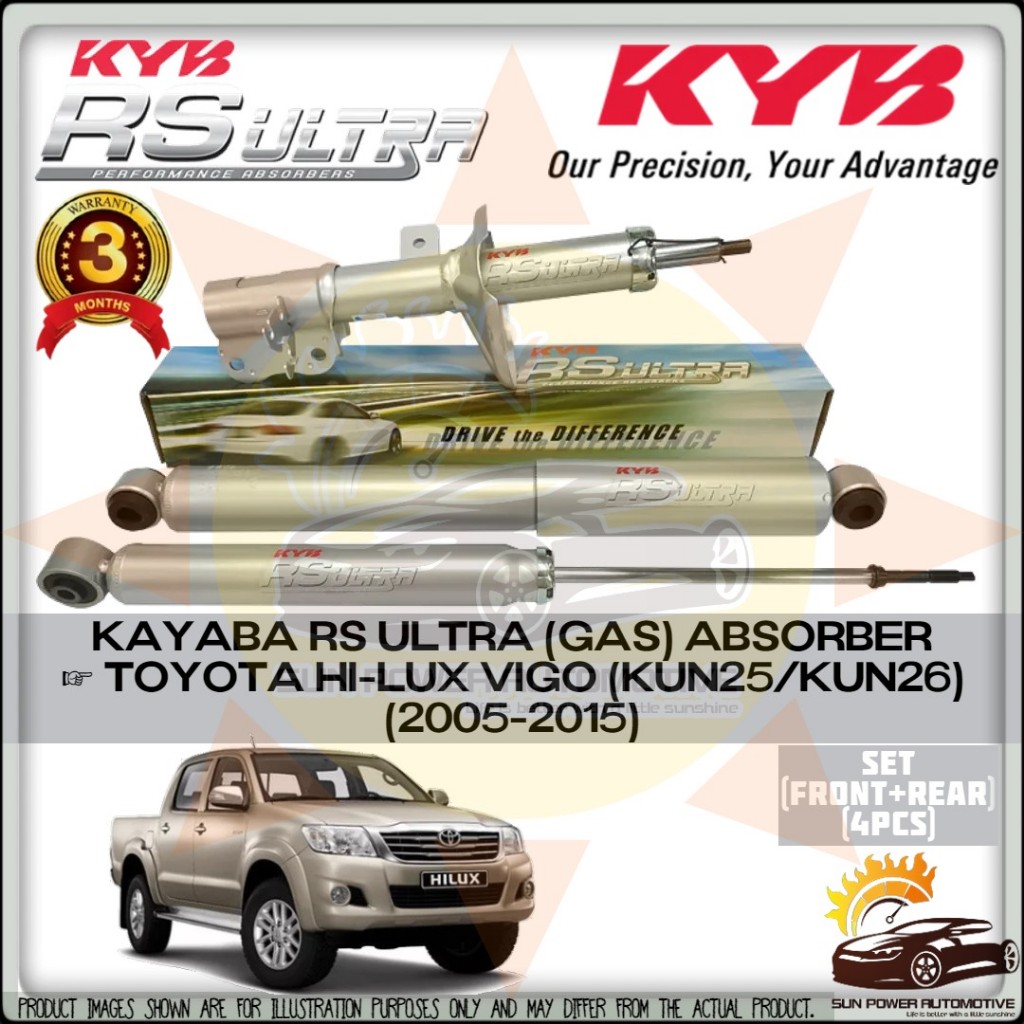 KAYABA KYB RS ULTRA Toyota Hi-lux Hilux Vigo KUN25 KUN26 Gas Shock ...