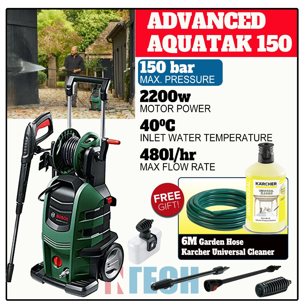 BOSCH ADVANCED AQUATAK 150 HIGH PRESSURE WASHER 150 BAR - INDUCTION ...