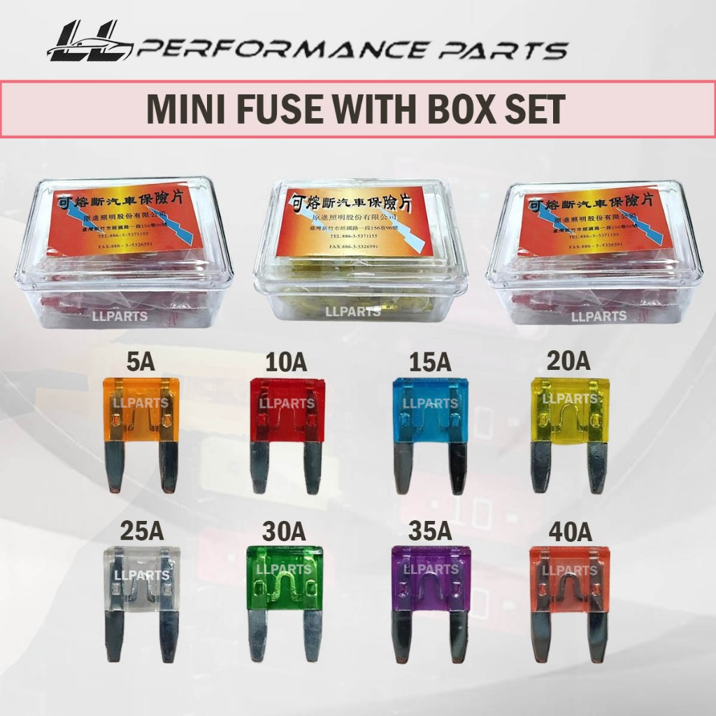 1 Box / 100Pcs Badge Car Fuse Mini Blade Fuse With Box Set kereta Mini size fuse For Car Auto ...