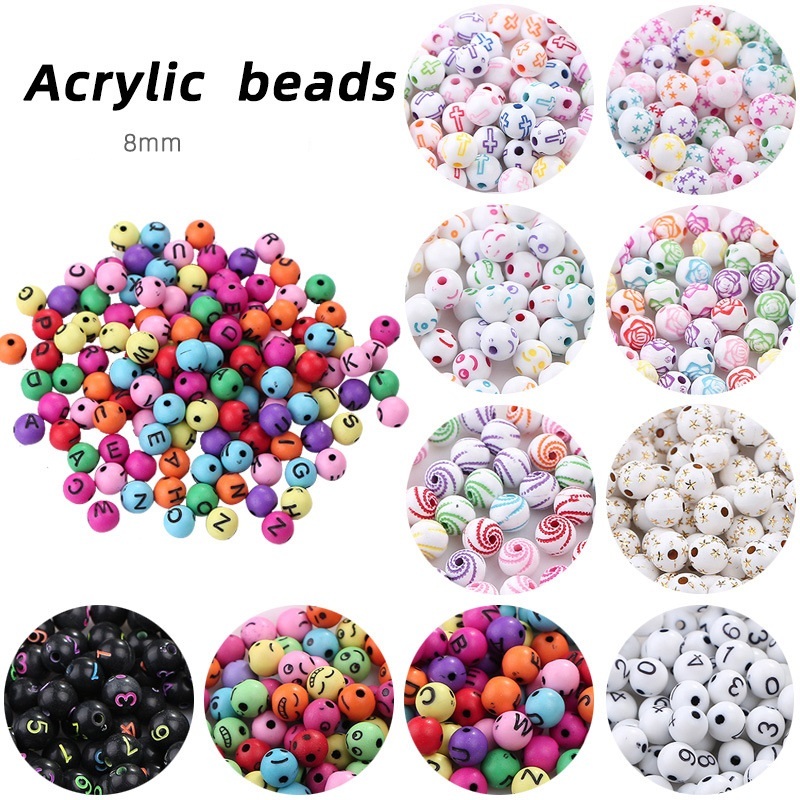 50 GRAM MANIK ABJAD / ALPHABET BEAD BULAT BOLA SAIZ 8MM | Shopee Malaysia